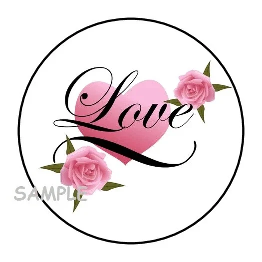 DOPASTICKER Love Stickers Pink Roses Phone Decal Water Bottle Stickers ...