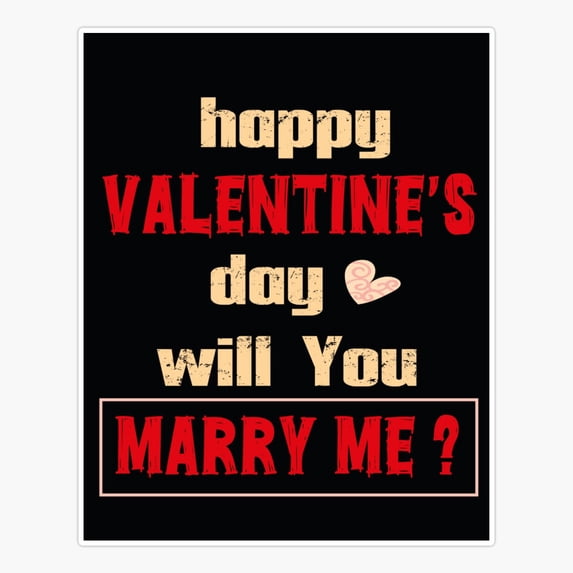 DOPASTICKER Love Unveiled : Happy V-Day Will You Marry Me Sticker ...