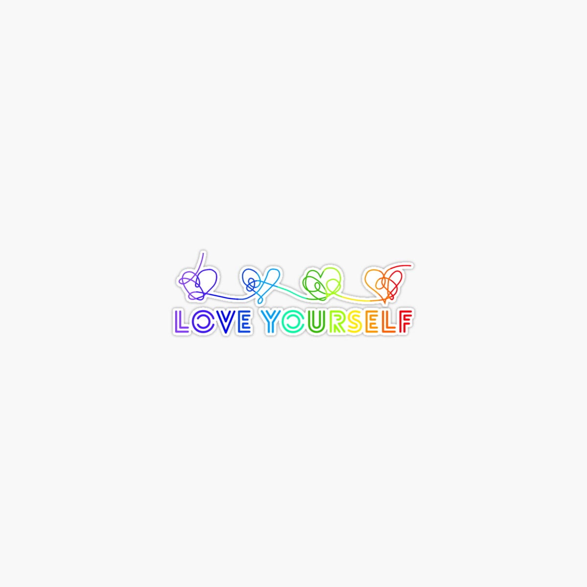 DOPASTICKER Love Yourself Tear Rainbow Sticker, Phone Sticker Car ...
