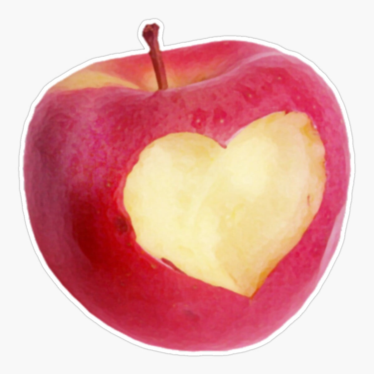 DOPASTICKER Lovely Heart Apple Sticker, Phone Sticker Water Bottle ...