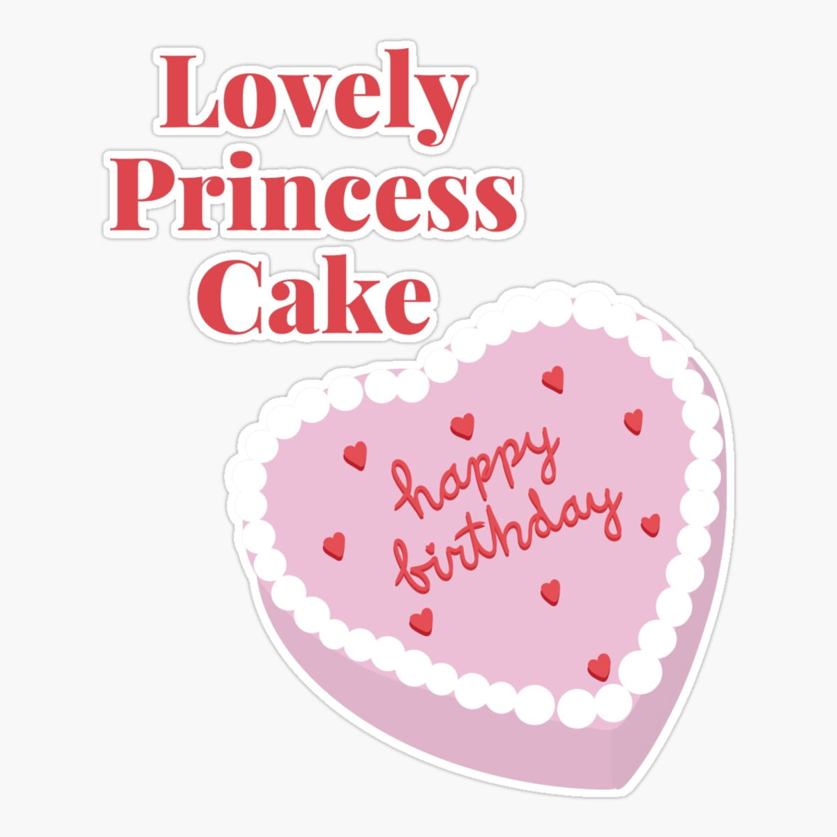 DOPASTICKER Lovely Princess Cake Sticker, Phone Sticker Water Bottle ...