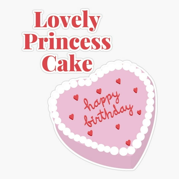 DOPASTICKER Lovely Princess Cake Sticker, Phone Sticker Water Bottle ...