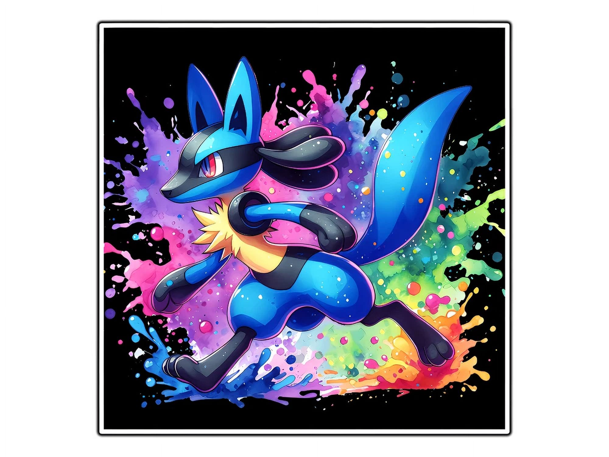 DOPASTICKER Lucario Paint Splash Sticker Decal Phone Decal Water Bottle ...