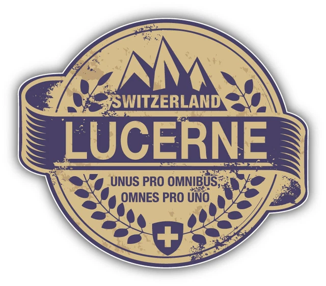 DOPASTICKER Lucerne City Switzerland Grunge Travel Stamp Sticker Decal ...