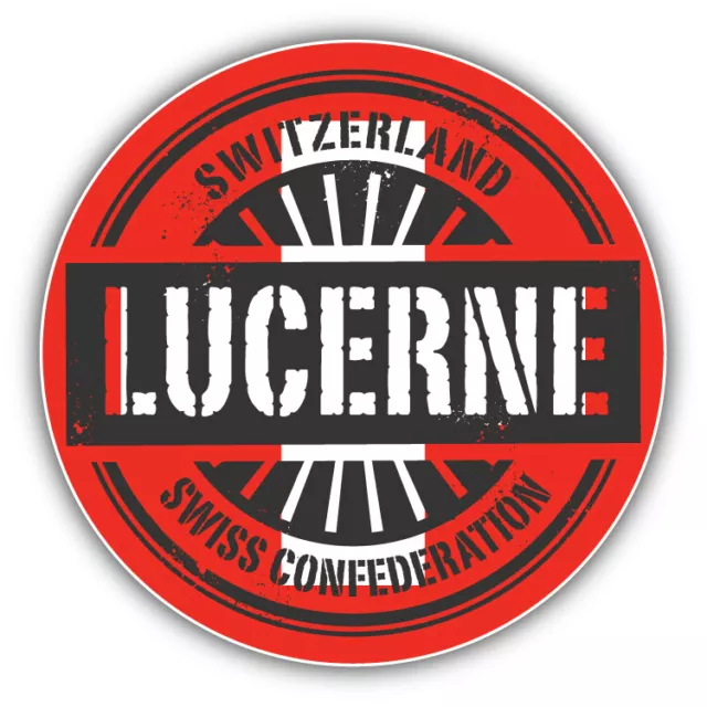 DOPASTICKER Lucerne Switzerland World Flag Car Sticker Phone Decal ...