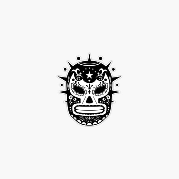 DOPASTICKER Luchador Mask Design On Black Sticker, Phone Sticker Car ...