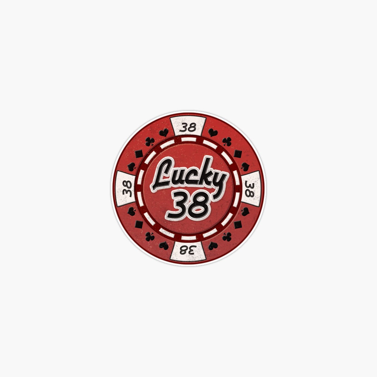 DOPASTICKER Lucky 38 Chip Sticker, Phone Sticker Car Stickers, Birthday ...