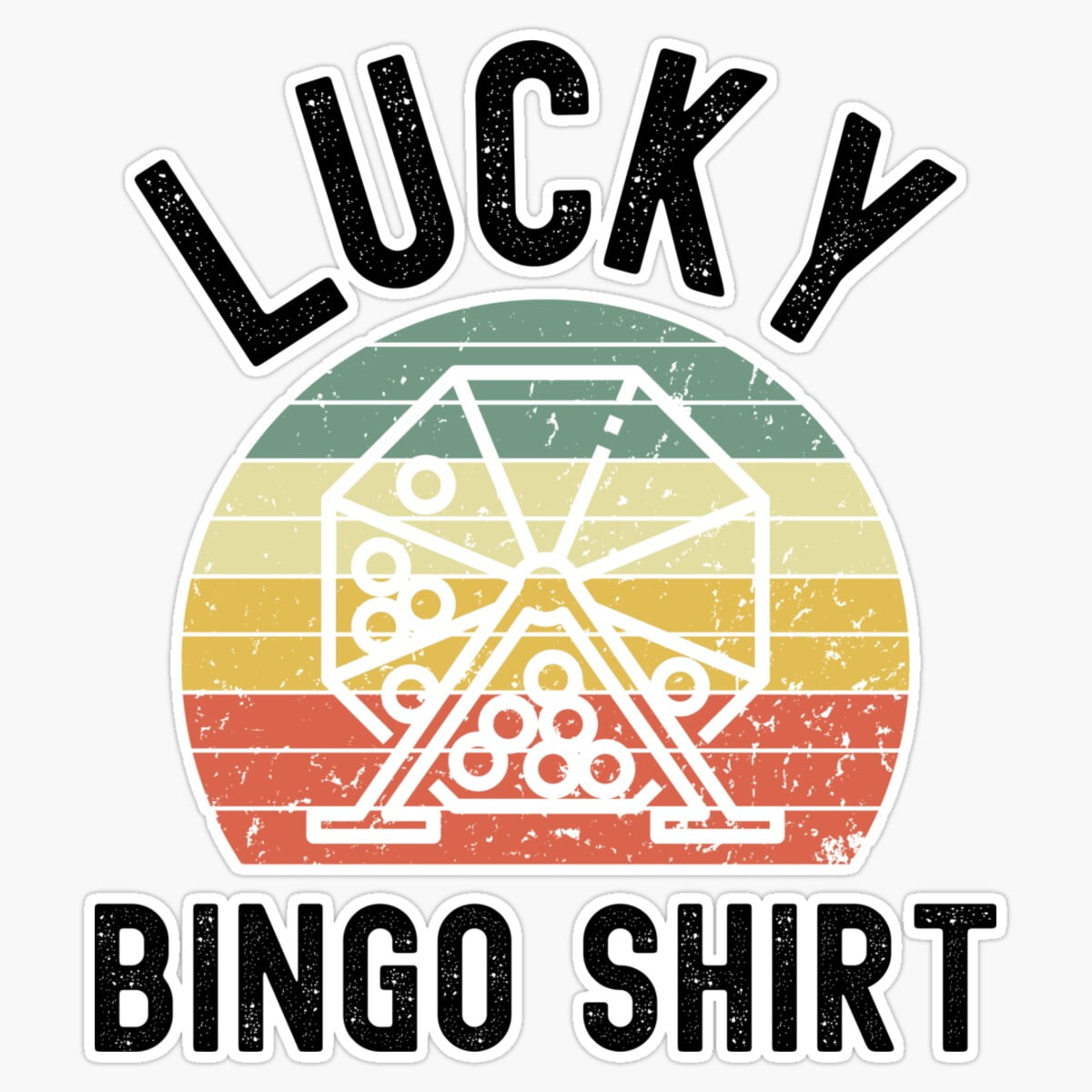 DOPASTICKER Lucky Bingo Retro Bingo Player Bingo Machine Sticker, Phone ...