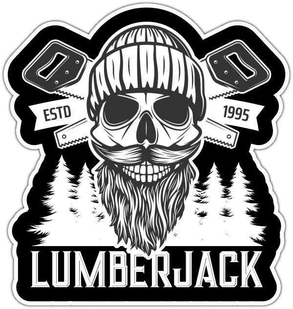 DOPASTICKER Lumberjack Skull Woodwork Saw Car Window Sticker Decal ...