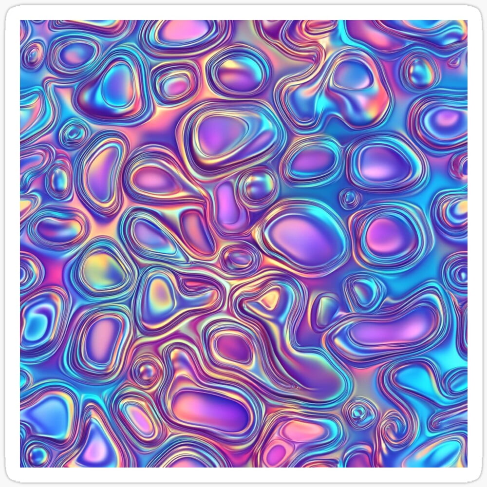 DOPASTICKER Luminous Blobs, Modern Art In Fusion Sticker Phone Decal ...