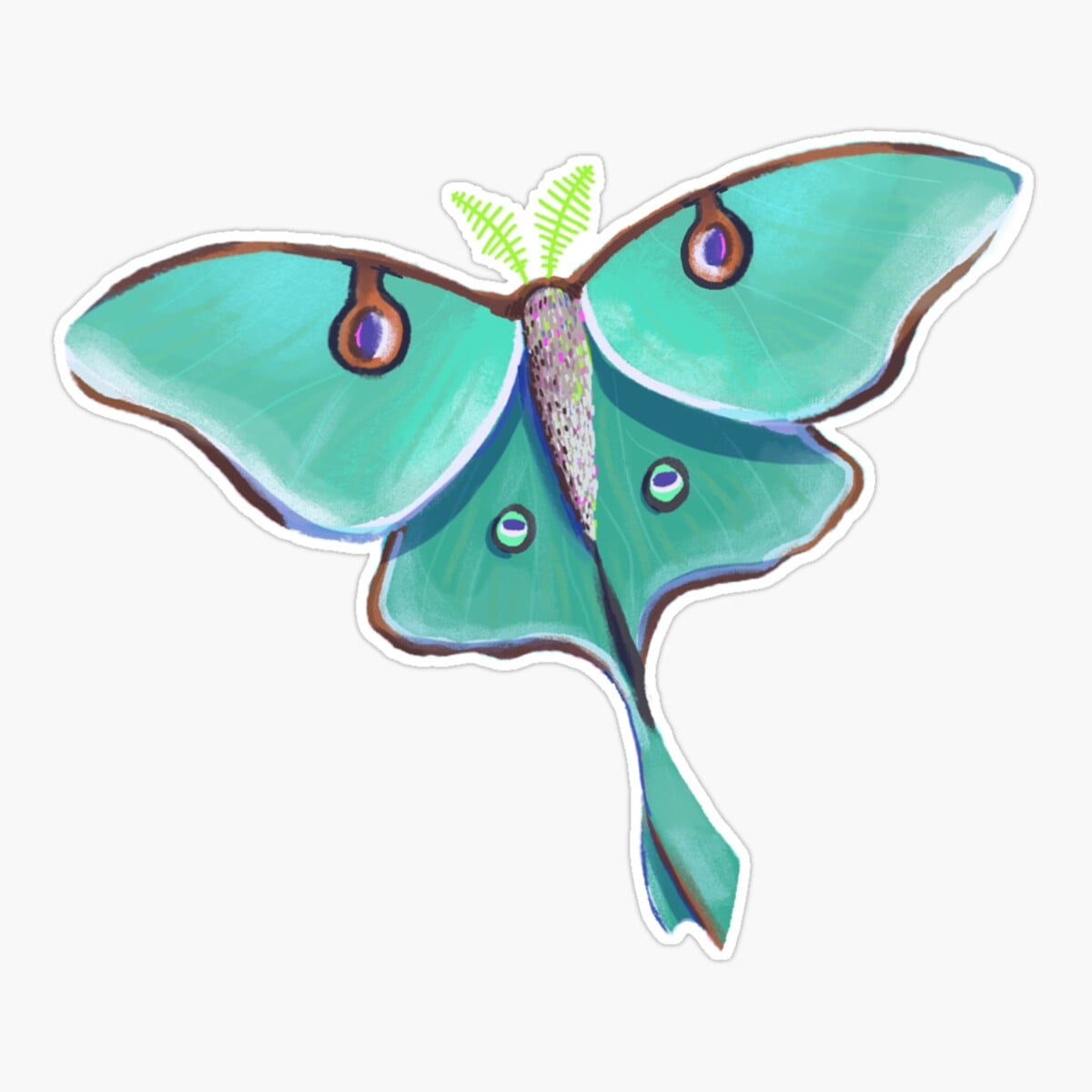 DOPASTICKER Luna Moth Sticker, Phone Sticker Car Stickers, Birthday ...