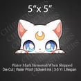 DOPASTICKER Luna White Moon Cat Kawaii Waterproof Sticker Phone Sticker ...
