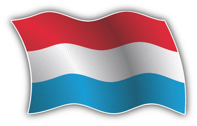 DOPASTICKER Luxembourg Wavy Flag Car Sticker Phone Decal Water Bottle ...