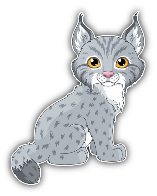 DOPASTICKER Lynx Cartoon Animal Sticker Decal Phone Decal Water Bottle ...