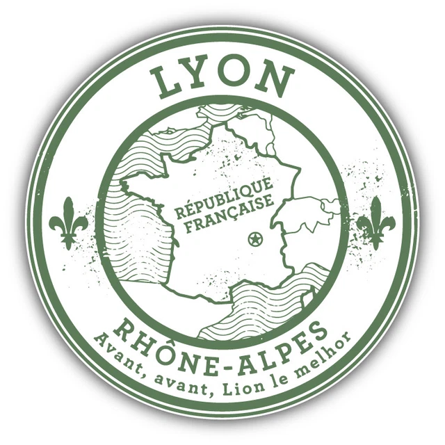 DOPASTICKER Lyon City France Travel Stamp Sticker Decal Phone Decal ...