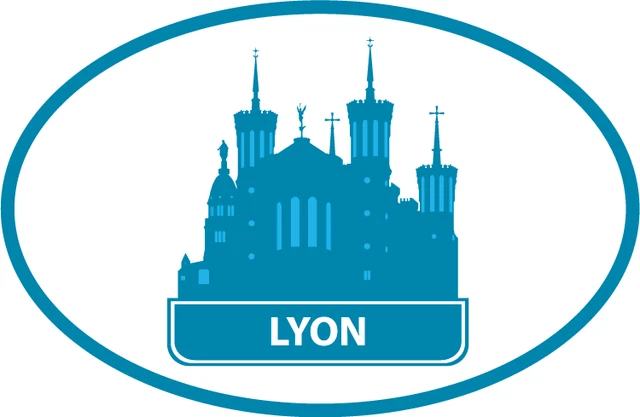 DOPASTICKER Lyon National Landmark Oval Car Sticker Phone Decal Water ...