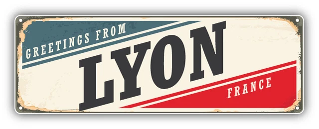 DOPASTICKER Lyon Retro Travel Tin Sign Car Sticker Phone Decal Water ...