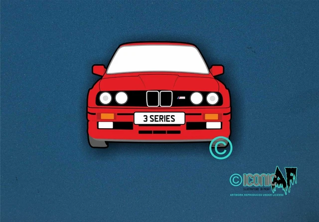 DOPASTICKER M3 E30 Car Sticker Red, Laptop Phone Decal Water Bottle ...