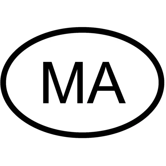 DOPASTICKER Ma Massachusetts Ma Country Code Oval Sticker Phone Decal ...