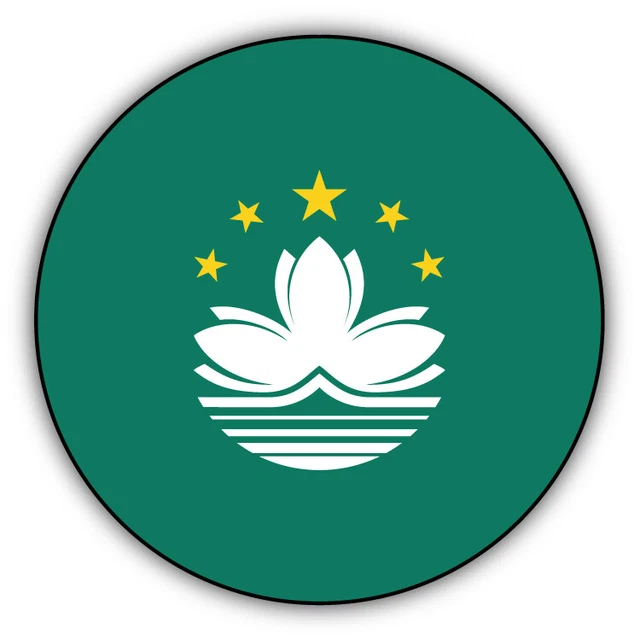 DOPASTICKER Macau Round Flag Car Sticker Phone Decal Water Bottle ...