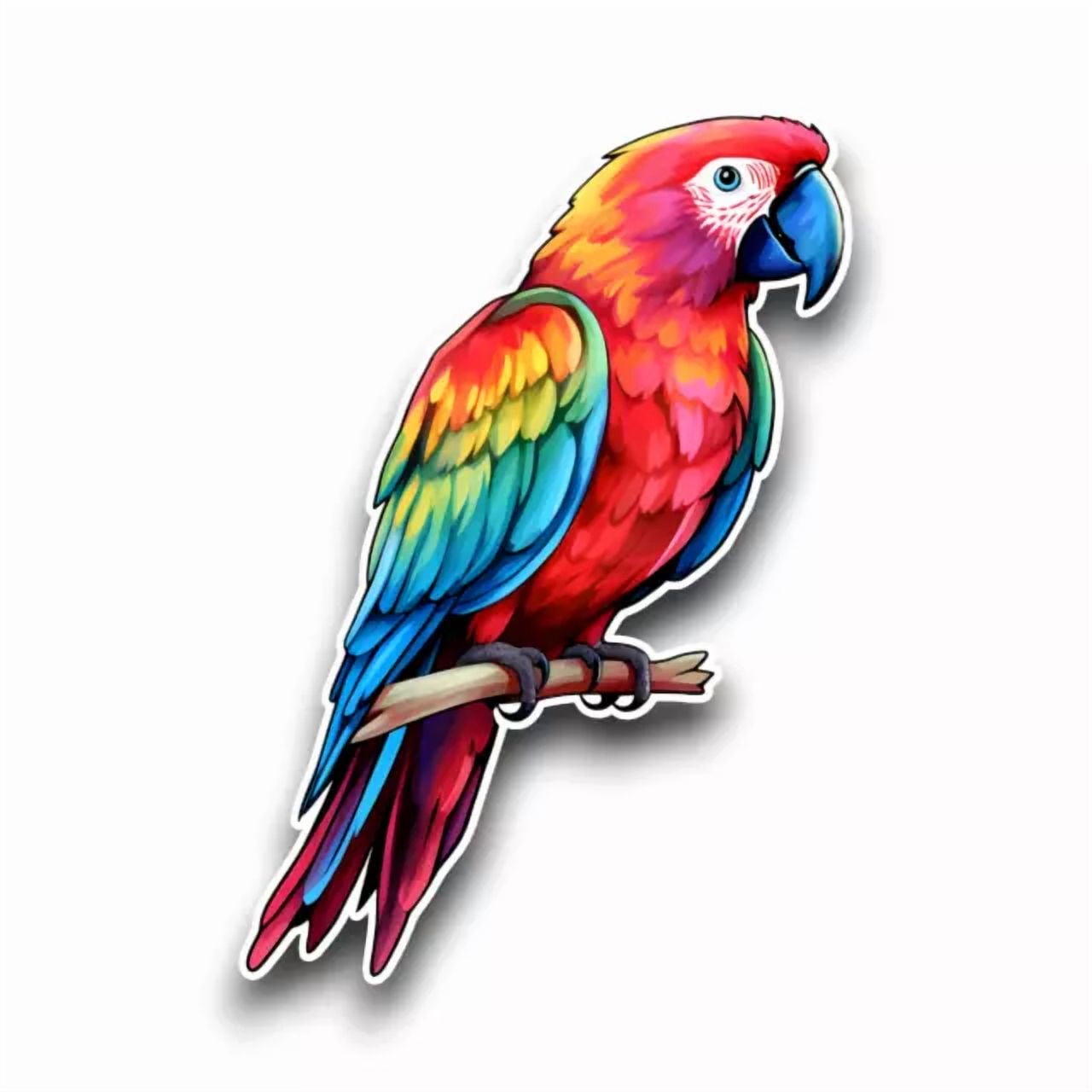 DOPASTICKER Macaw Parrot Bird Watercolour Sticker Decal Car Laptop ...