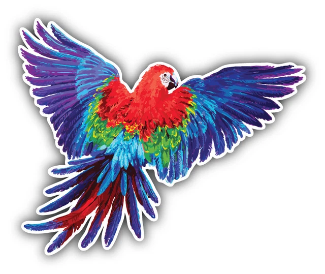 DOPASTICKER Macaw Parrot Watercolor Sticker Decal Phone Decal Water ...