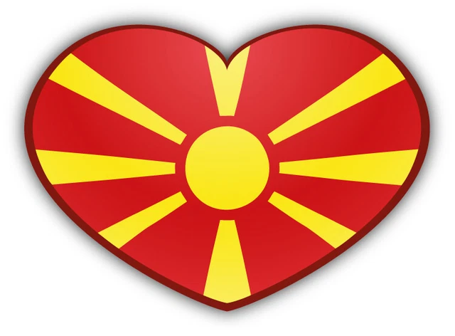 DOPASTICKER Macedonia Heart Flag Car Sticker Phone Decal Water Bottle ...