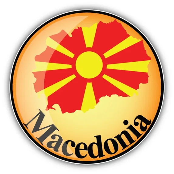 DOPASTICKER Macedonia Map Flag Label Car Sticker Phone Decal Water ...