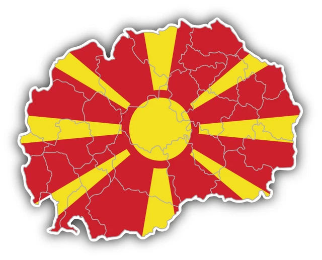 DOPASTICKER Macedonia Map Flag Sticker Decal Phone Decal Water Bottle ...