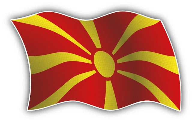 DOPASTICKER Macedonia Wavy Flag Car Sticker Phone Decal Water Bottle ...