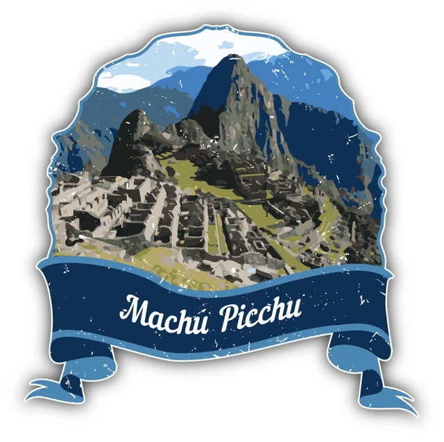 DOPASTICKER Machu Picchu Peru World Landmark Grunge Travel Car Sticker ...