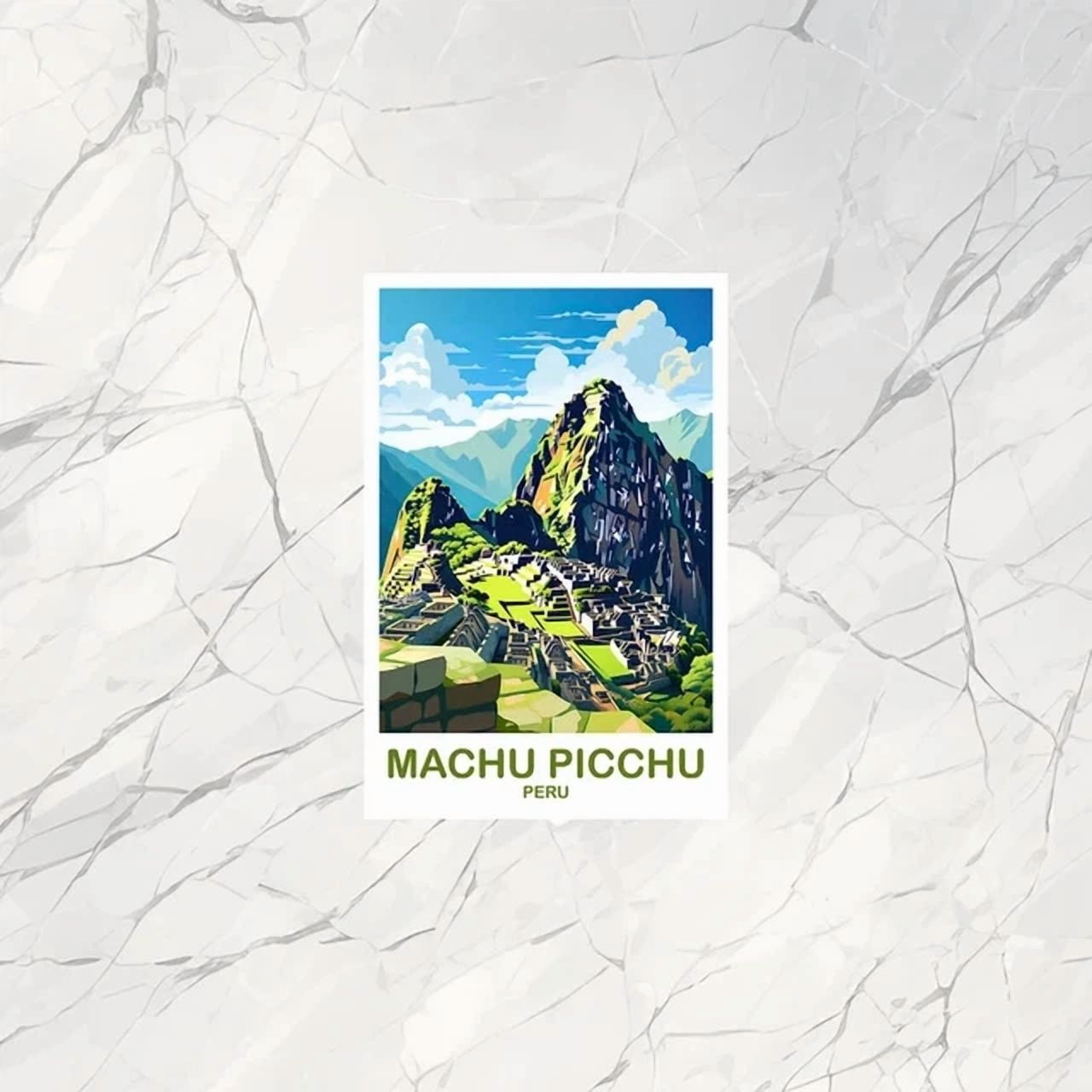 DOPASTICKER Machu Picchu Travel Sticker, Peru Art, Machu Picchu Sticker ...