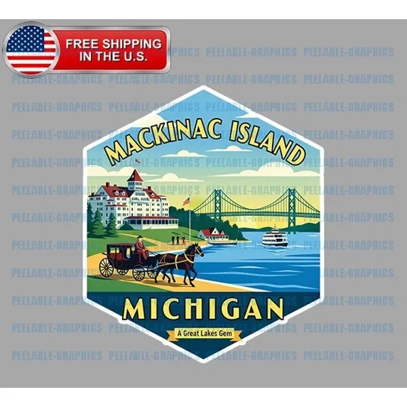 DOPASTICKER Mackinac Island Michigan Sticker Toolbox Sticker Phone ...