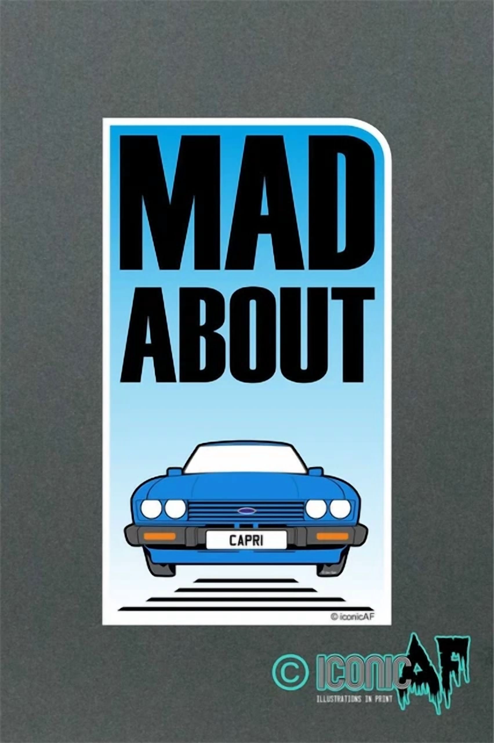 DOPASTICKER Mad About Capri Car Sticker Blue, Laptop Phone Decal Water Bottle Stickers, Cars ...