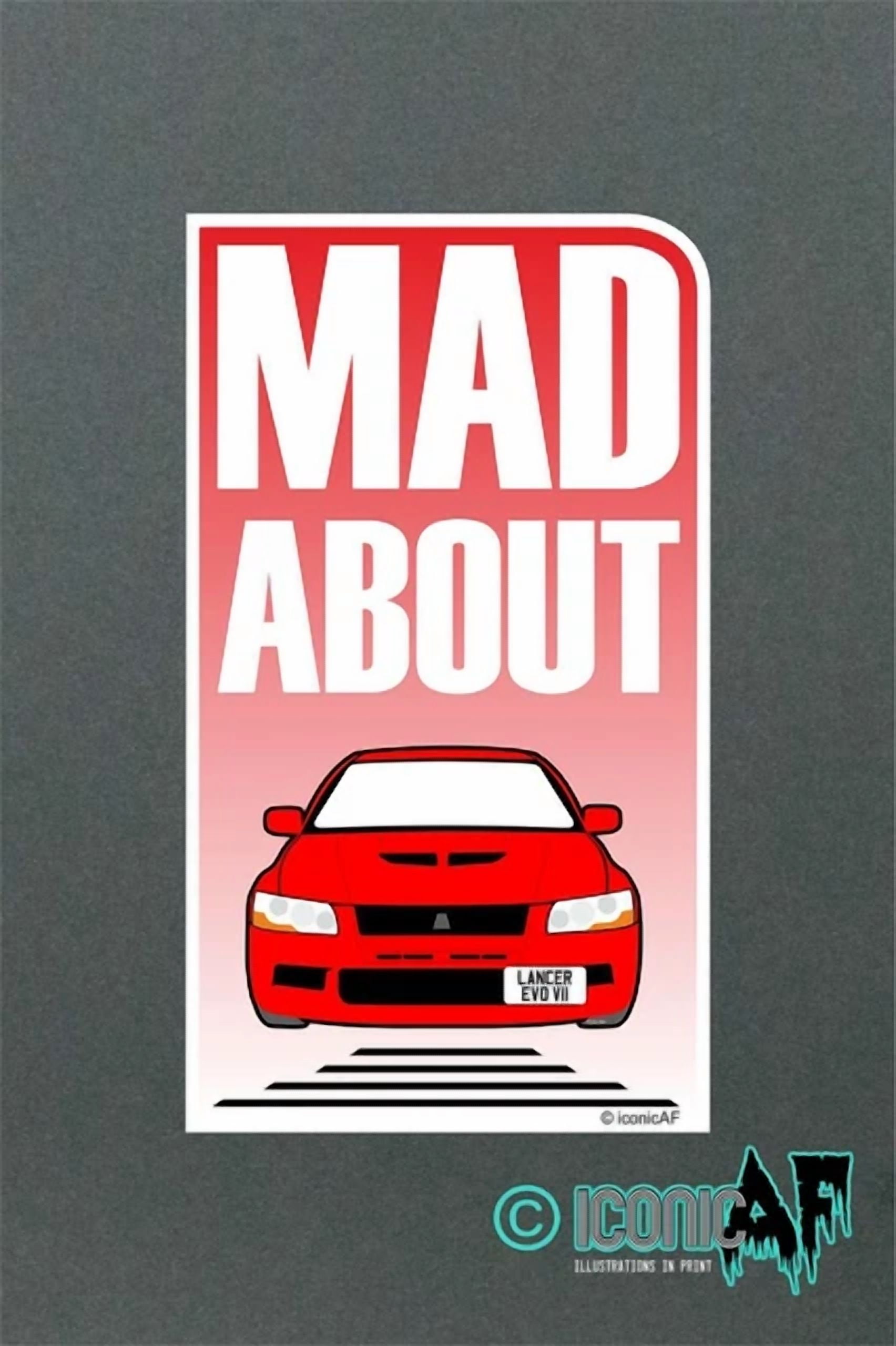 DOPASTICKER Mad About Evo Vii Car Sticker Red, Laptop Phone Water Bottle Stickers, Cars Stickers ...