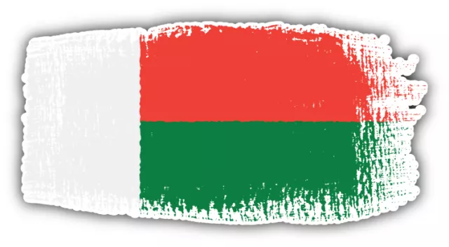 DOPASTICKER Madagascar Brushstroke Flag Sticker Decal Phone Decal Water ...