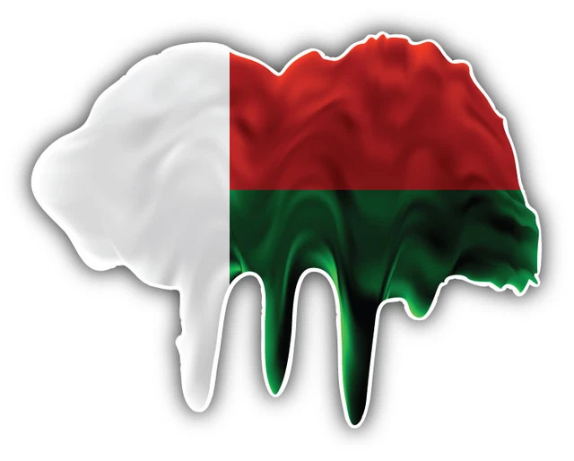 DOPASTICKER Madagascar Flag Blot Sticker Decal Phone Decal Water Bottle ...