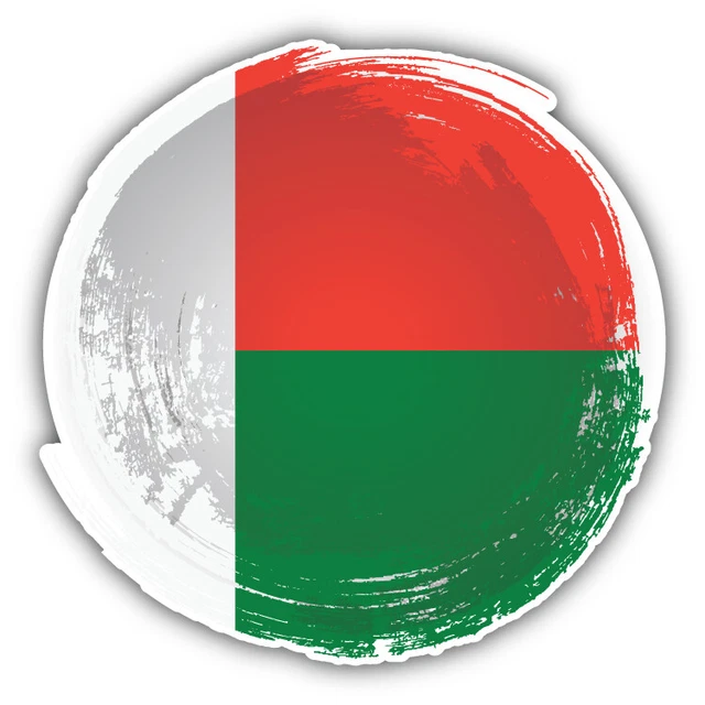 DOPASTICKER Madagascar Grunge Flag Car Sticker Phone Decal Water Bottle ...