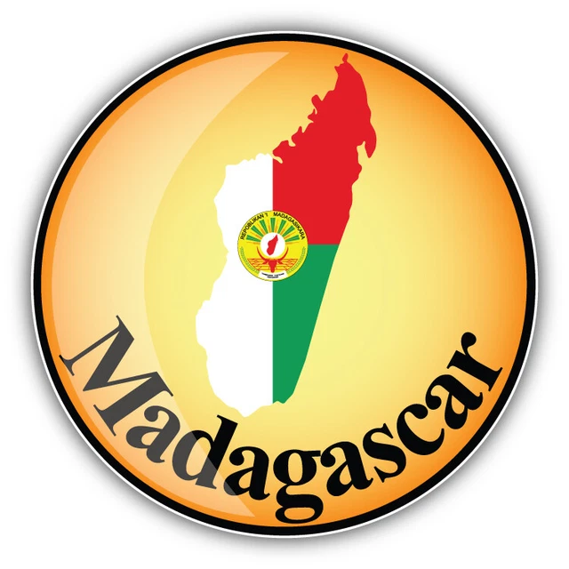 DOPASTICKER Madagascar Map Flag Label Car Sticker Phone Decal Water ...
