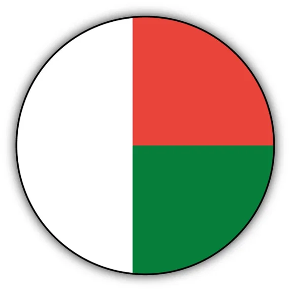 DOPASTICKER Madagascar Round Flag Car Sticker Phone Decal Water Bottle ...