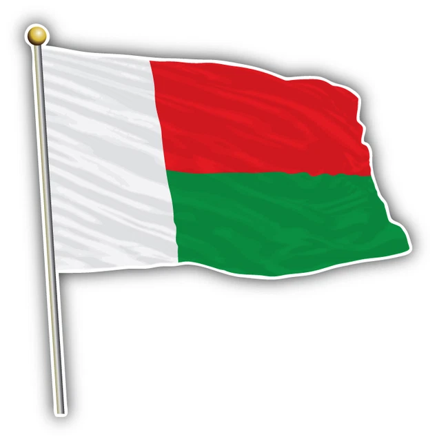 DOPASTICKER Madagascar Waving Flag Sticker Decal Phone Decal Water ...