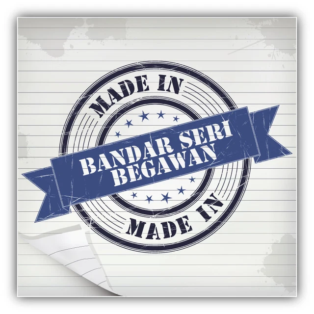 DOPASTICKER Made In Bandar Seri Begawan Grunge Paper Travel Car Sticker ...