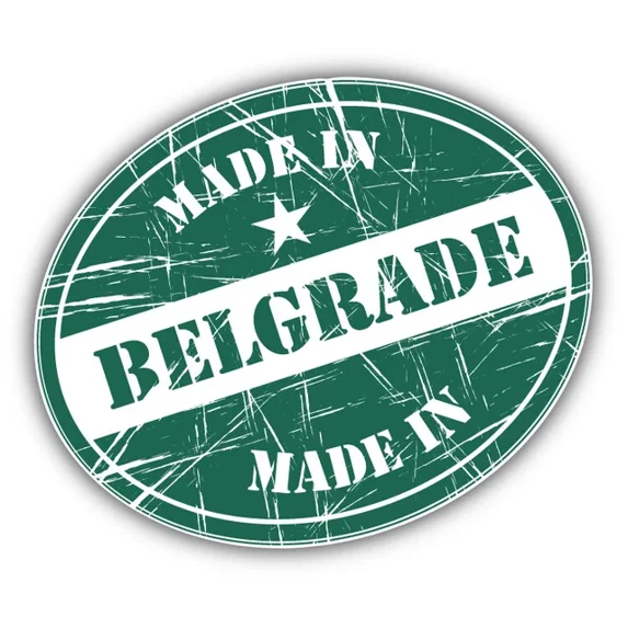 DOPASTICKER Made In Belgrade Grunge Rubber Travel Car Sticker Phone ...