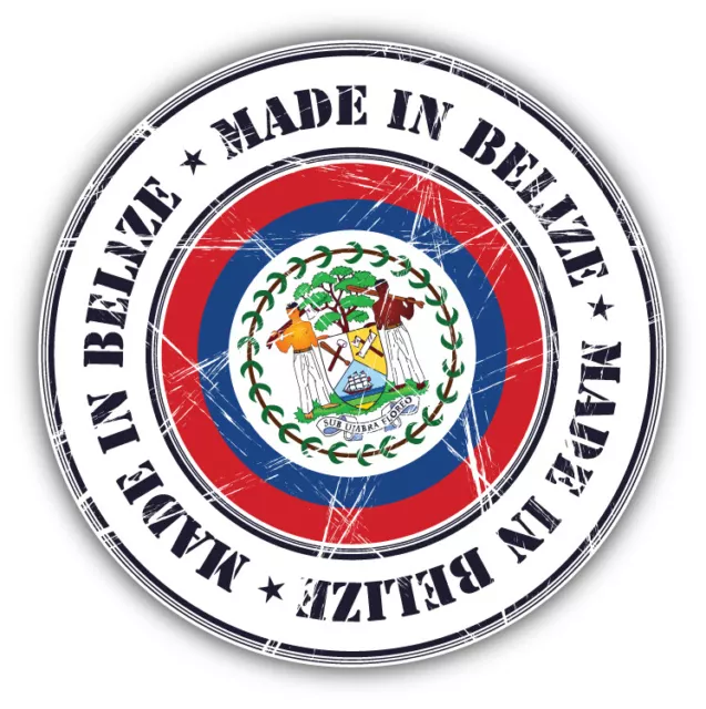 DOPASTICKER Made In Belize Grunge Flag Car Sticker Phone Decal Water ...