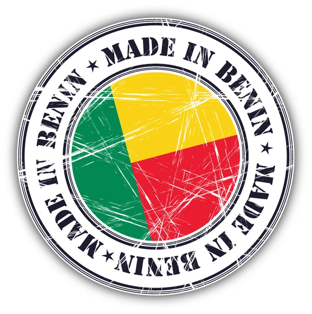 DOPASTICKER Made In Benin Grunge Flag Car Sticker Phone Decal Water ...