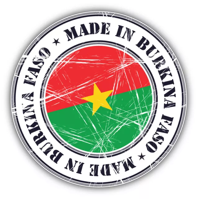 DOPASTICKER Made In Burkina Faso Grunge Flag Car Sticker Phone Decal ...