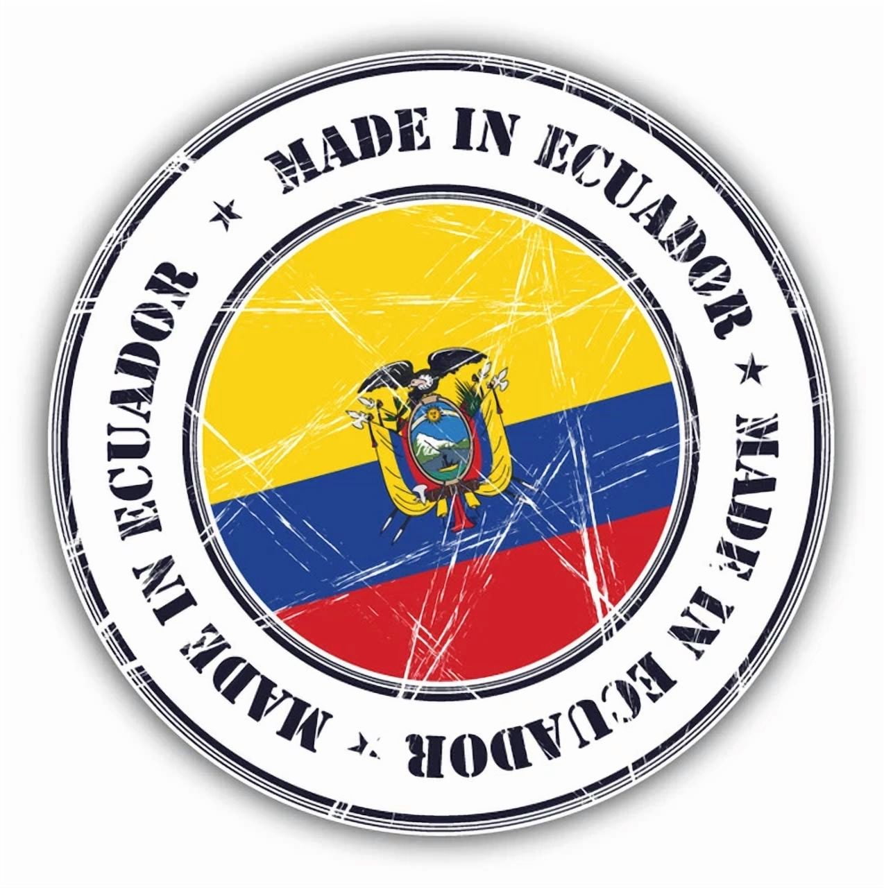 DOPASTICKER Made In Ecuador Grunge Flag Car Sticker Phone Decal Water ...
