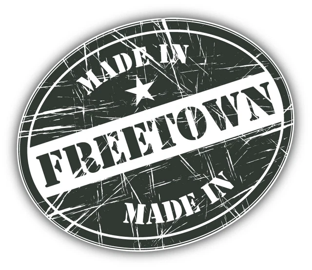 DOPASTICKER Made In Freetown Grunge Rubber Travel Car Sticker Phone ...