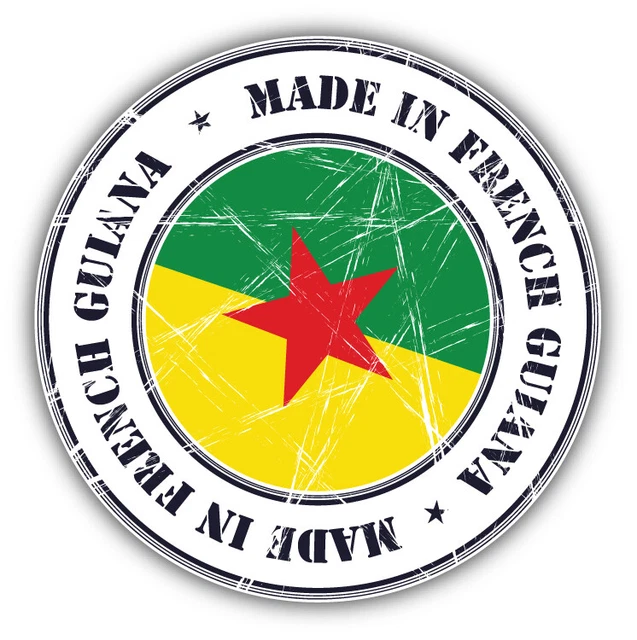 DOPASTICKER Made In French Guana Grunge Flag Car Sticker Phone Decal ...