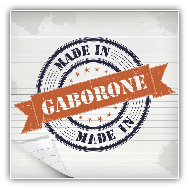 DOPASTICKER Made In Gaborone Grunge Paper Travel Car Sticker Phone ...